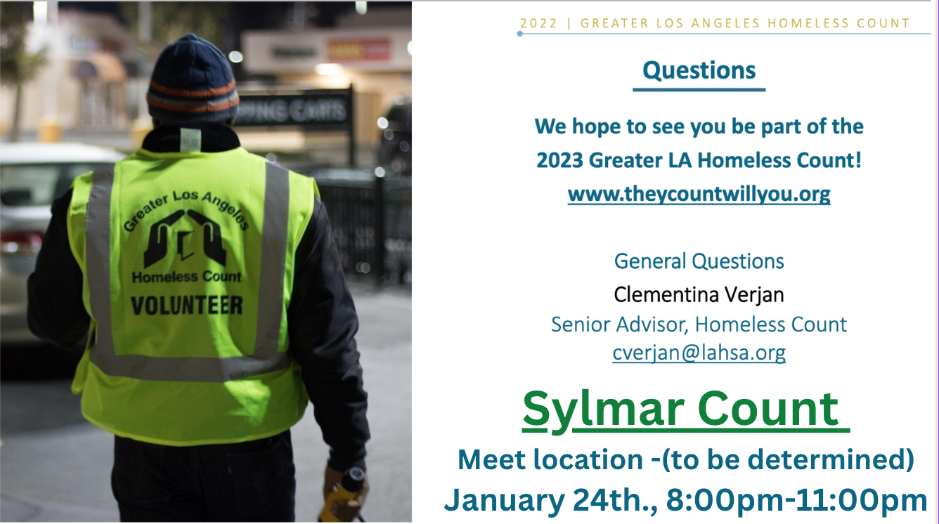 2023 Homeless Count - Volunteers Needed