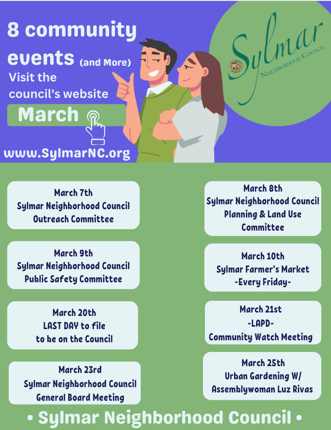 March at a Glance • Meetings and events