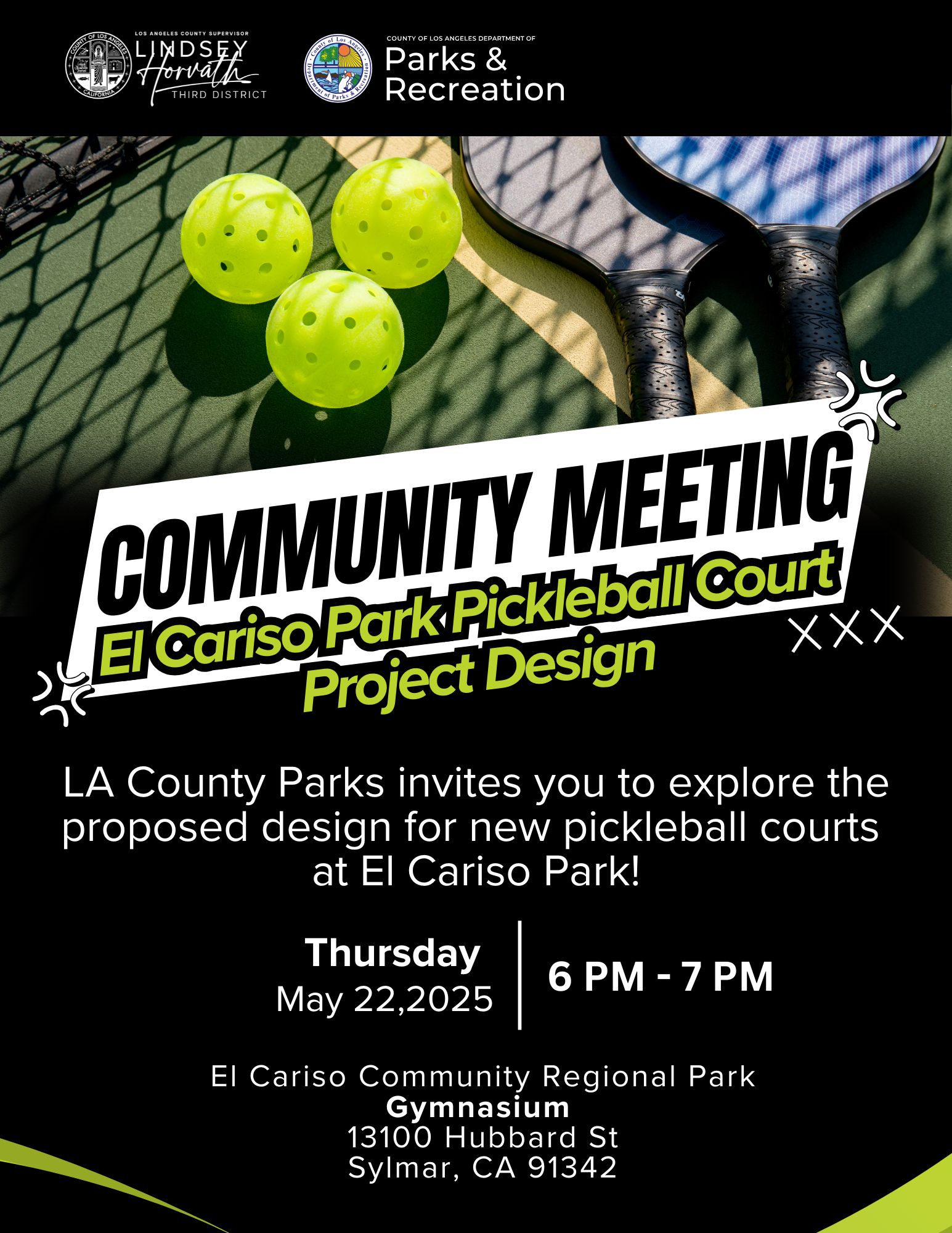 Community Meeting â€¢ El Cariso Park â€¢ 5/22/25 - 6pm to 7pm